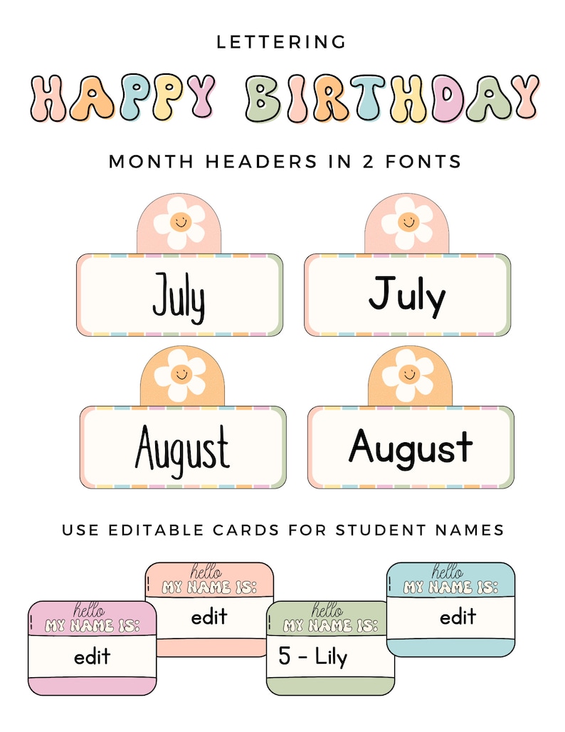 Groovy Pastel Class Birthday Display - Etsy