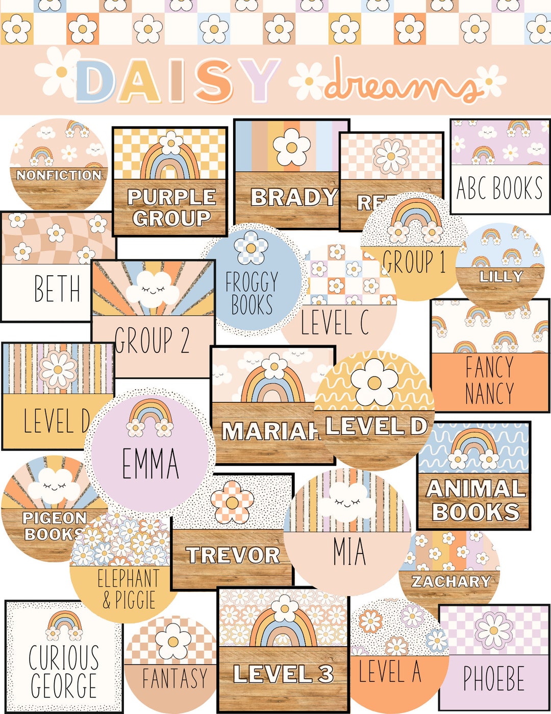 Daisy Dreams Classroom Labels [editable] - Etsy