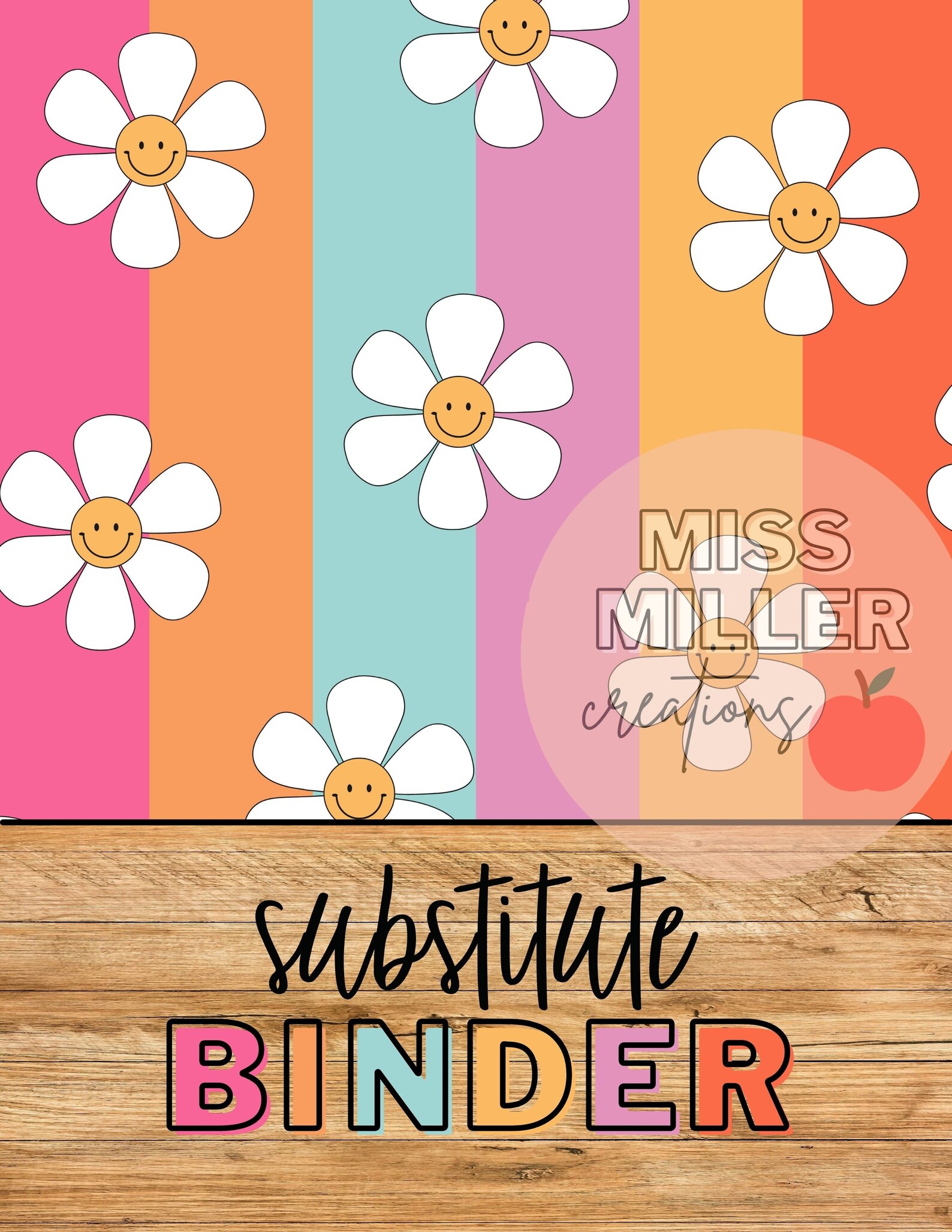 Groovy Glitter Binder Covers editable - Etsy