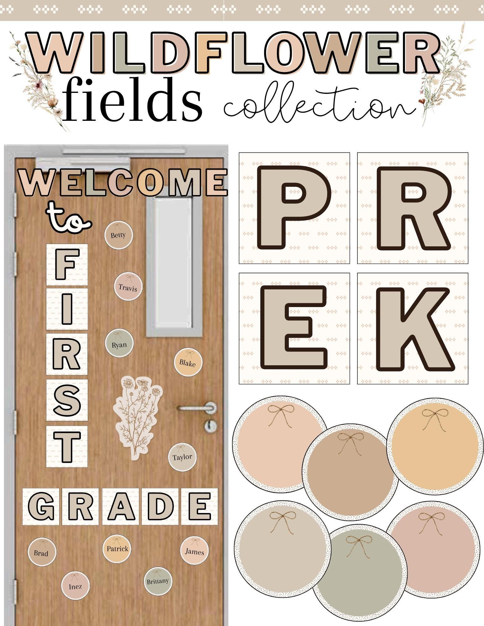 Wildflower Fields Classroom Door Display - Etsy