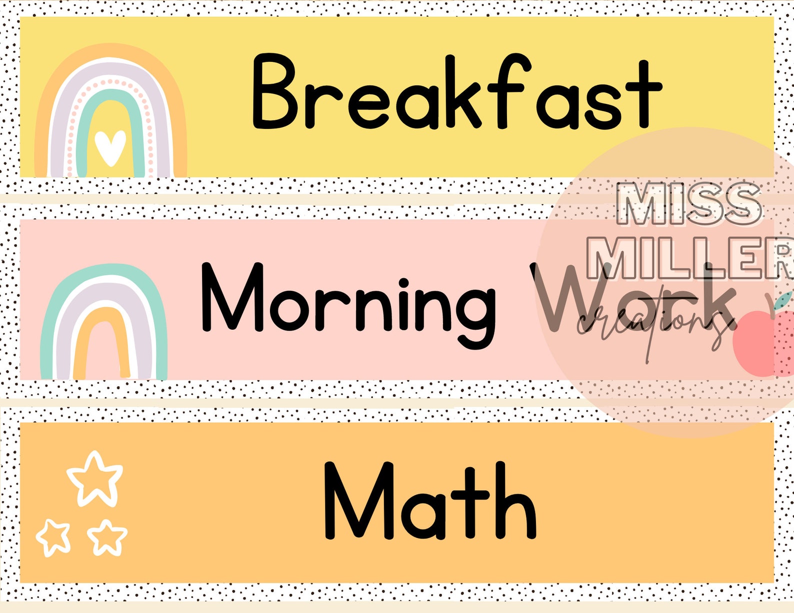 Pastel Boho Rainbow Classroom Schedule editable - Etsy