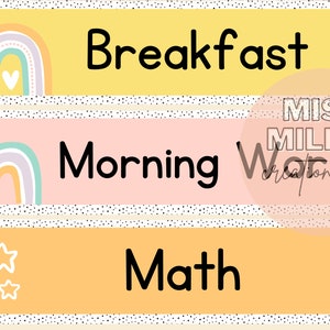 Pastel Boho Rainbow Classroom Schedule [editable] - Etsy