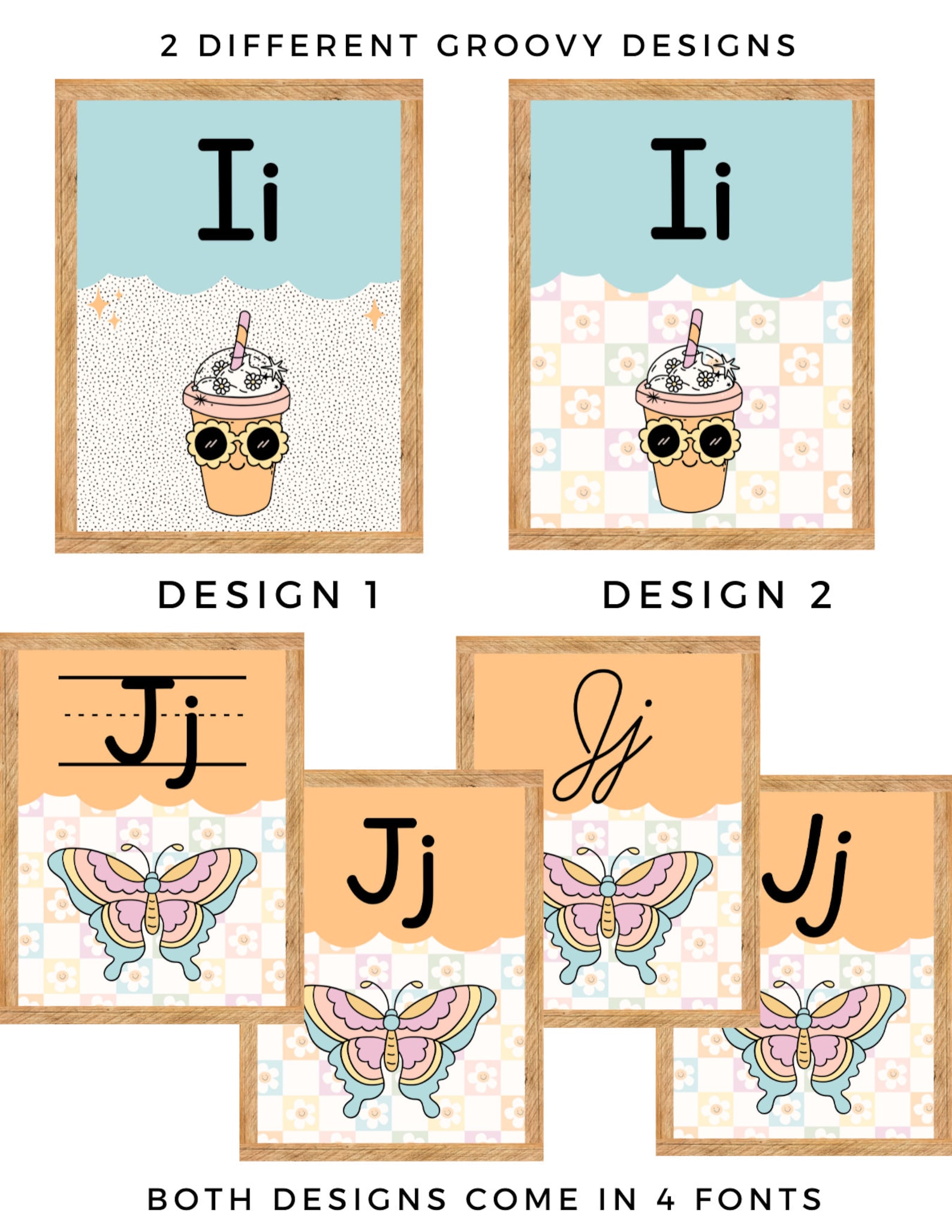 Groovy Pastel Classroom Alphabet Posters - Etsy