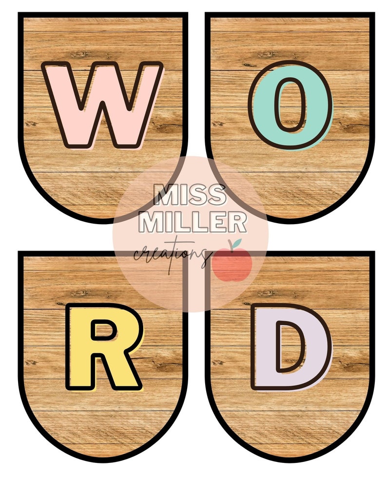 Pastel Boho Rainbow Word Wall editable - Etsy
