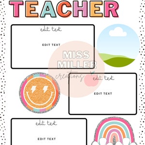 Groovy Glitter Meet the Teacher Template - Etsy
