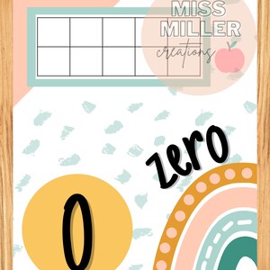 Modern Boho Rainbow Classroom Number Posters - Etsy