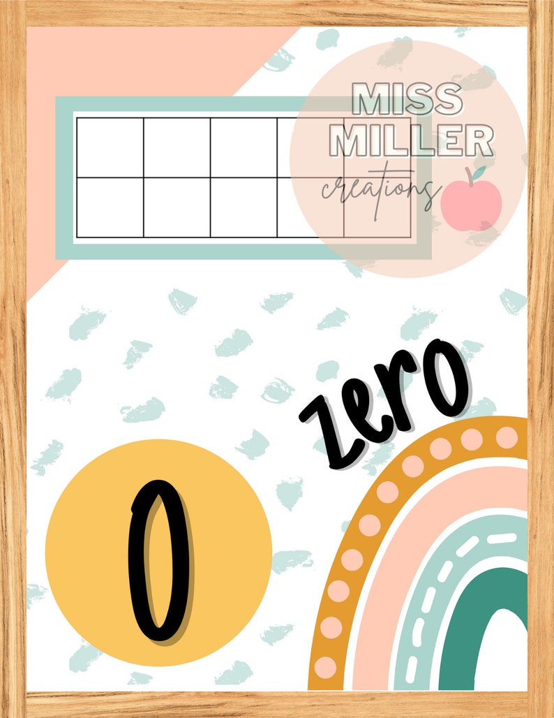 Modern Boho Rainbow Classroom Number Posters - Etsy