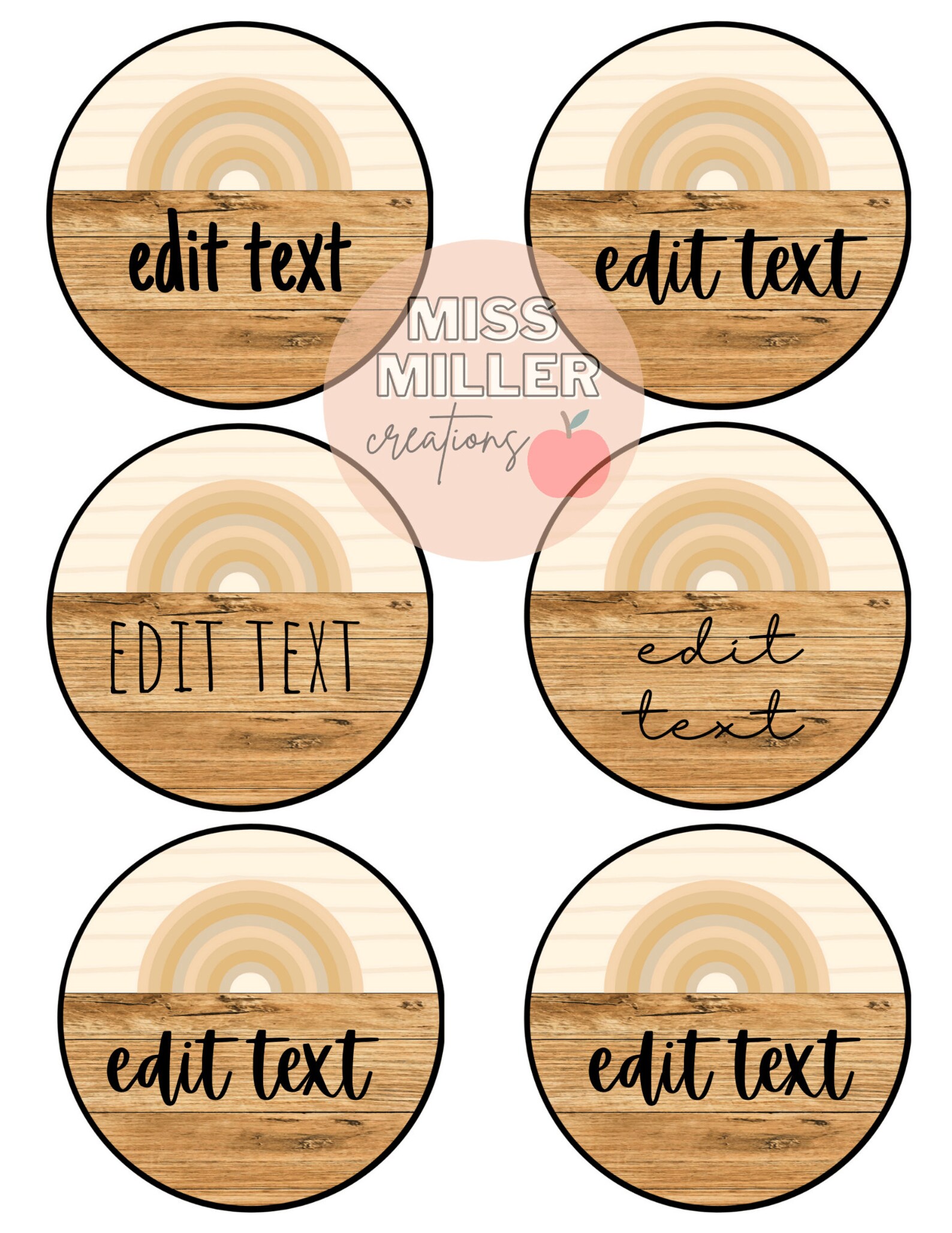 Neutral Boho Rainbow Classroom Labels editable | Etsy