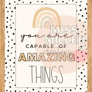 Neutral Boho Rainbow Classroom Motivational Quote Posters - Etsy