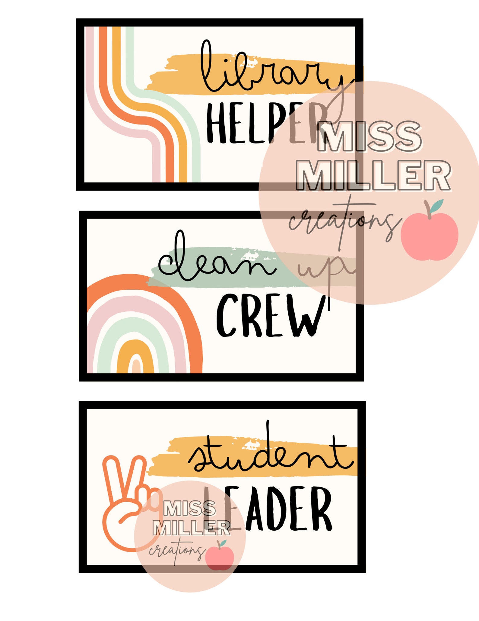 Groovy Boho Class Jobs Display [editable] - Etsy