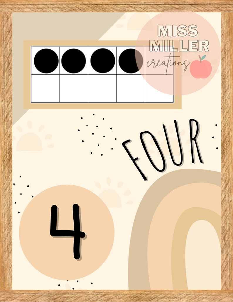 Neutral Boho Rainbow Classroom Number Posters - Etsy