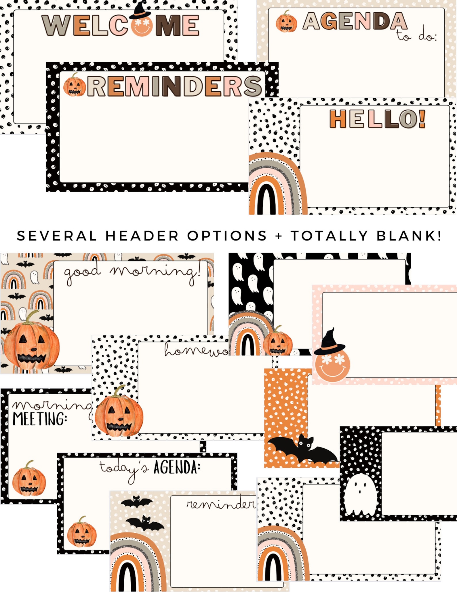 Boho Halloween Google Slides Templates - Etsy