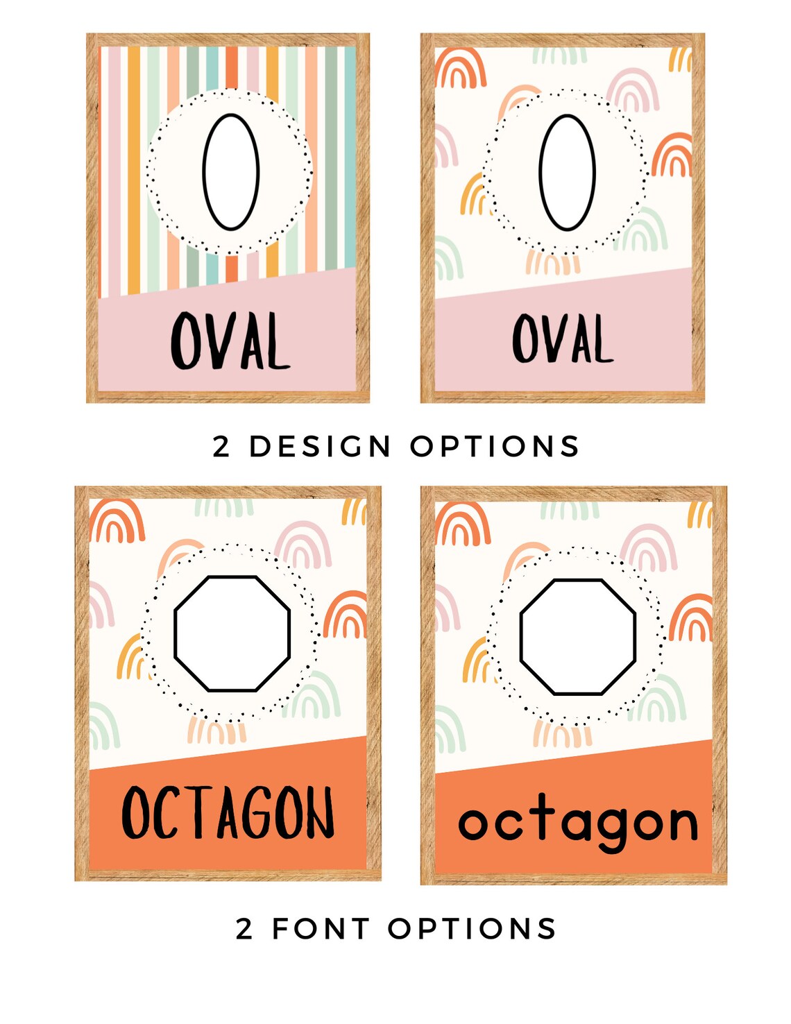 Groovy Boho Classroom Shape Posters [EDITABLE] - Etsy