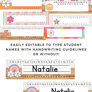 Groovy Glitter Desk Plates [editable] - Etsy