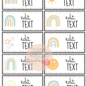 Pastel Boho Rainbow Teacher Toolbox Labels [editable] - Etsy