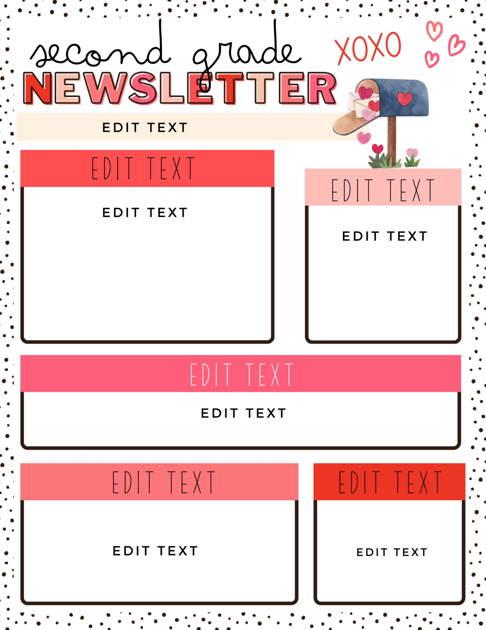 February/valentine's Day Newsletter Template [editable] - Etsy