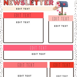 February/valentine's Day Newsletter Template [editable] - Etsy
