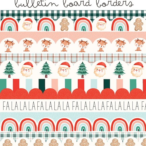 Modern Christmas Bulletin Board Borders - Etsy