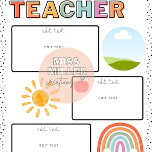 Retro Rainbow Meet the Teacher Template - Etsy