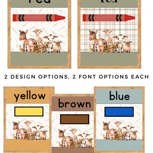 Farm Friends Classroom Color Posters - Etsy