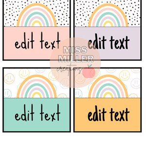 Pastel Boho Rainbow Classroom Labels [editable] - Etsy