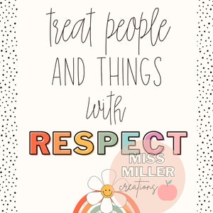 Retro Rainbow Class Rules Posters - Etsy