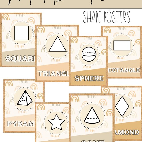 Neutral Boho Rainbow Classroom Number Posters - Etsy