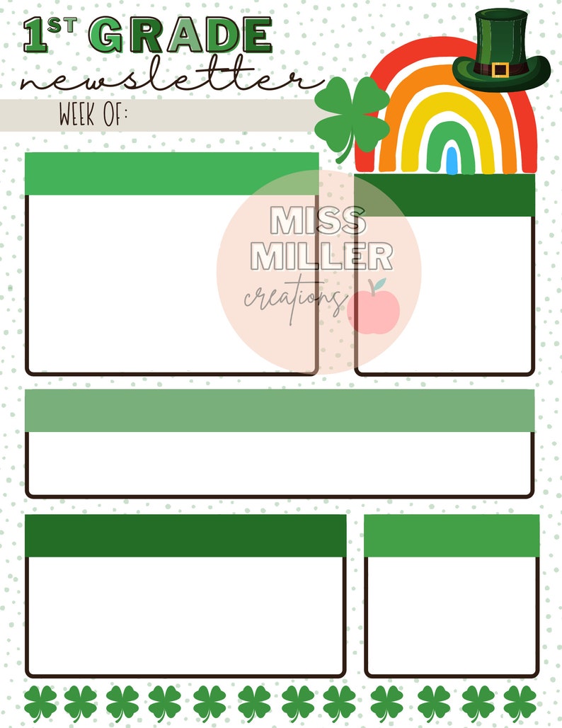 March Classroom Weekly Newsletter Template editable - Etsy