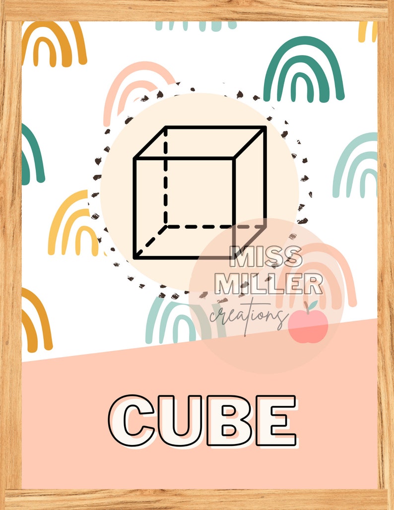 Modern Boho Rainbow Classroom Shape Posters - Etsy