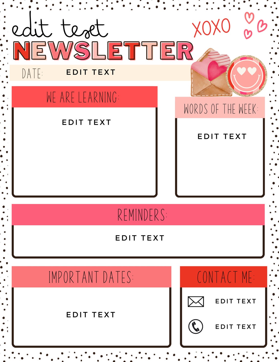 February/valentine's Day Newsletter Template [editable] - Etsy