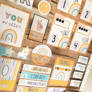 Pastel Boho Rainbow Complete Classroom Collection - Etsy