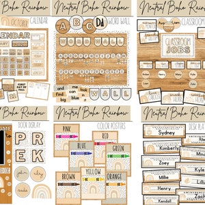 Neutral Boho Rainbow Complete Classroom Collection - Etsy