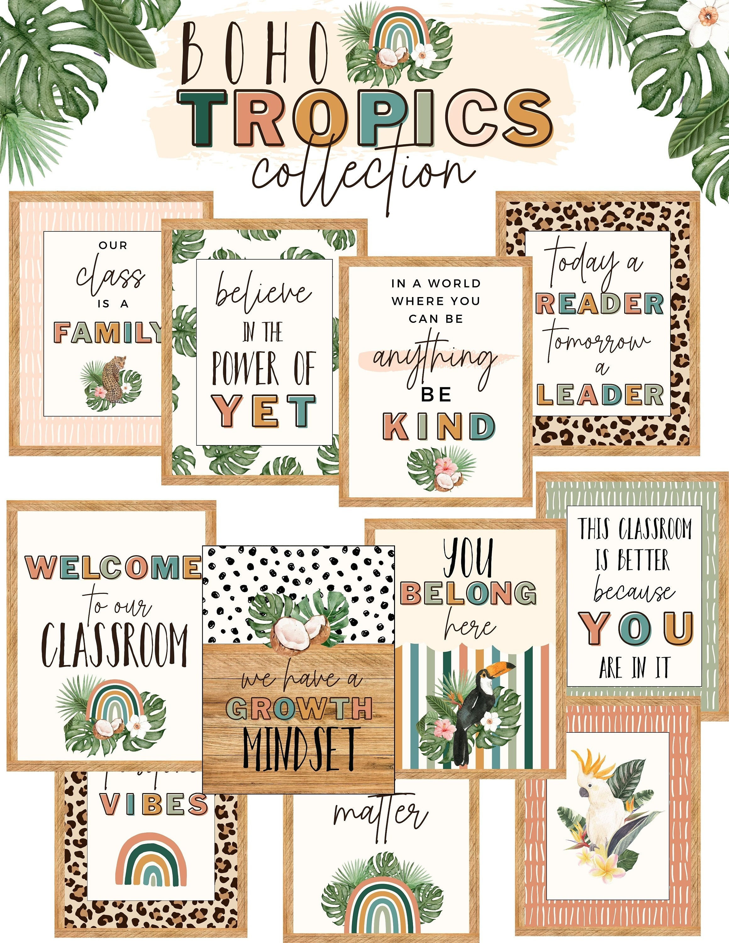 Boho Tropics Classroom Decor Posters - Etsy Canada