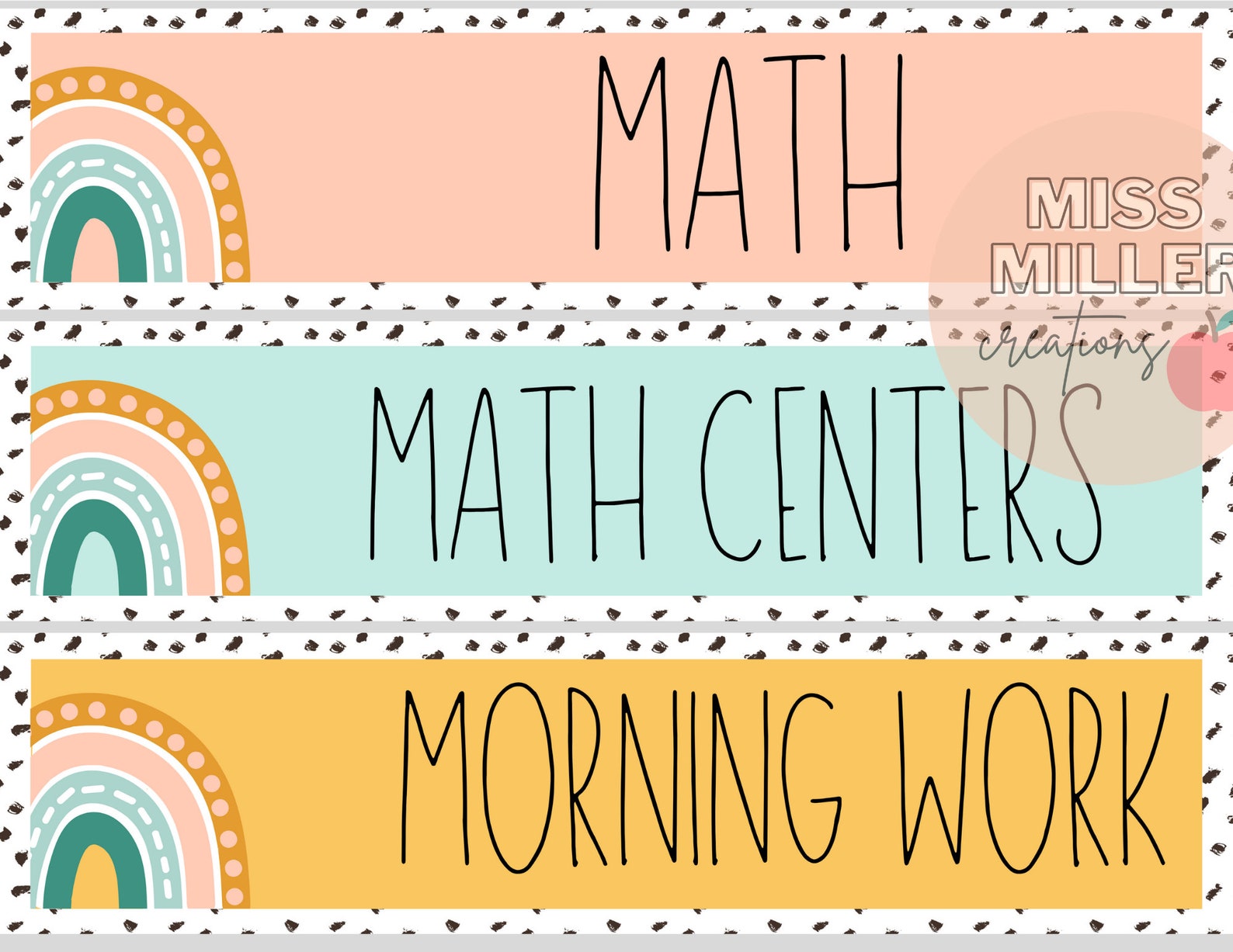 Modern Boho Rainbow Classroom Schedule editable - Etsy