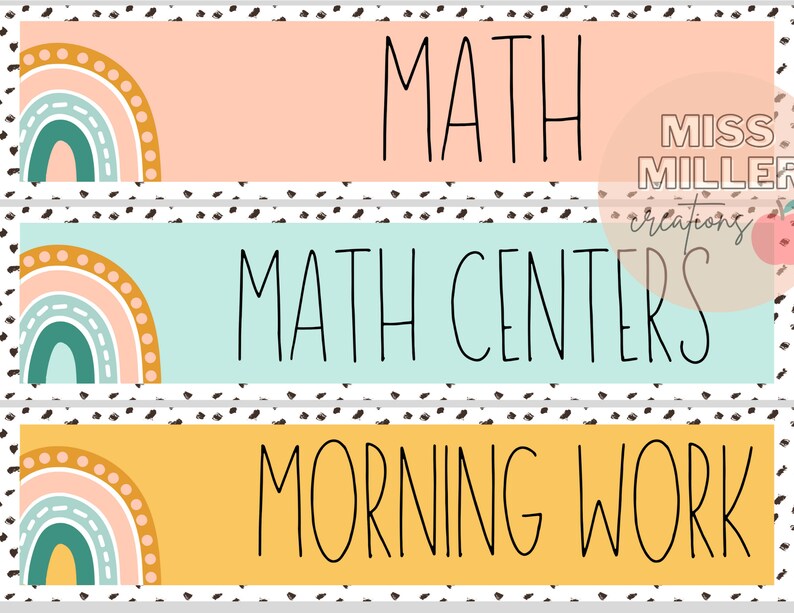 Modern Boho Rainbow Classroom Schedule editable - Etsy