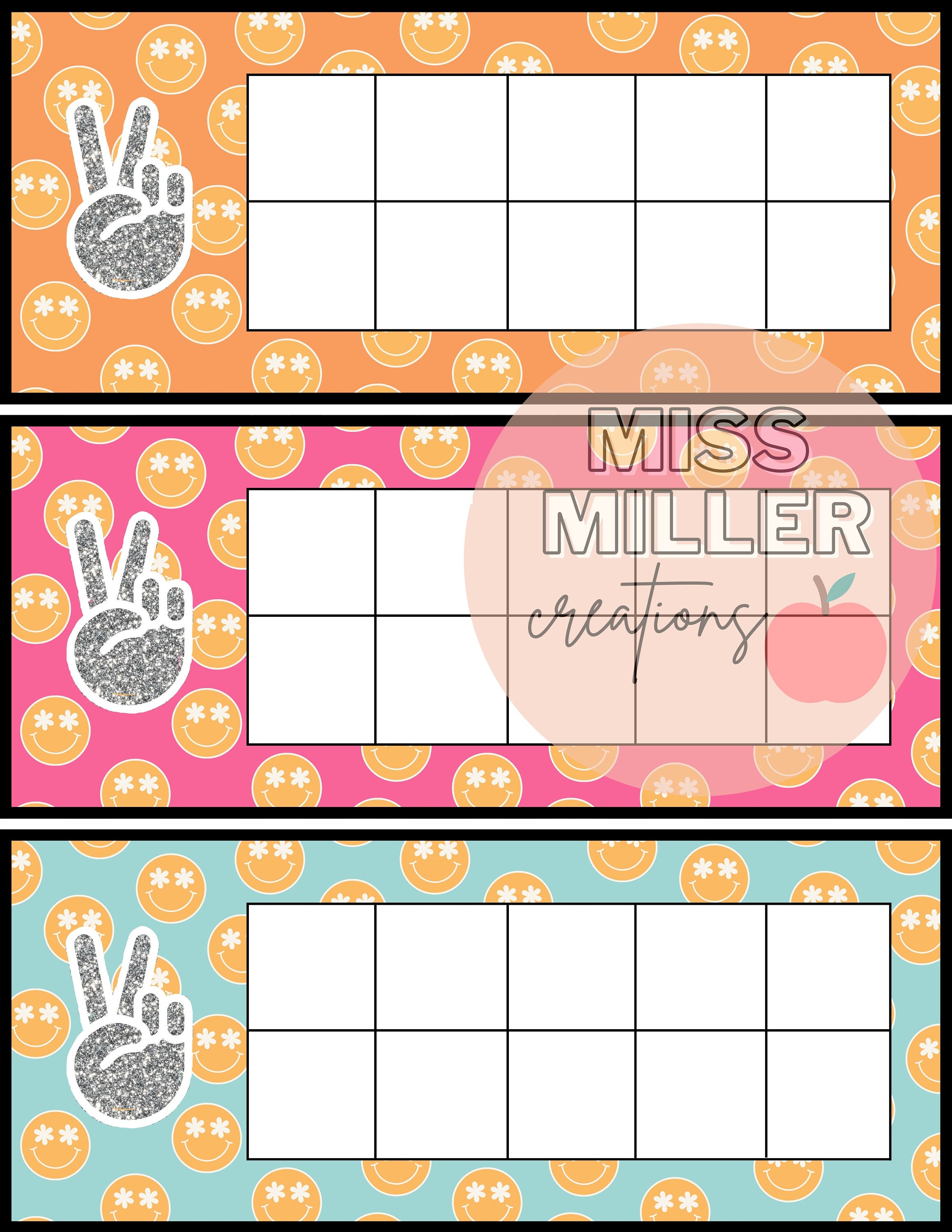 Groovy Glitter Math Classroom Displays 100 Chart Ten Frames - Etsy