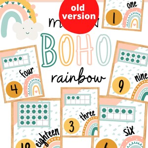 Modern Boho Rainbow Classroom Number Posters - Etsy