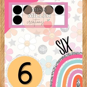Groovy Glitter Classroom Number Posters - Etsy