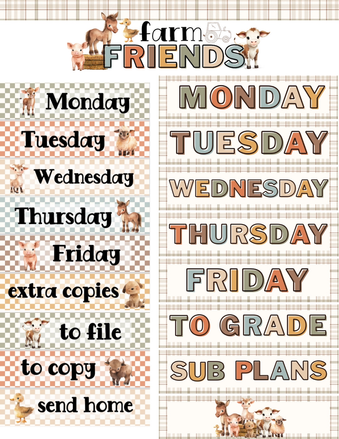 Farm Friends 10-drawer Cart Labels - Etsy