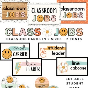 Groovy Boho Class Jobs Display [editable] - Etsy