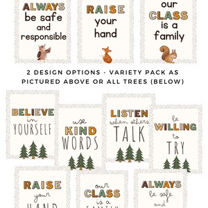 Woodland Class Rules Posters - Etsy