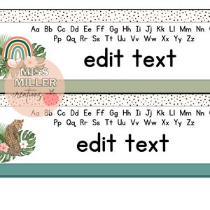 Boho Tropics Desk Plates [editable] - Etsy