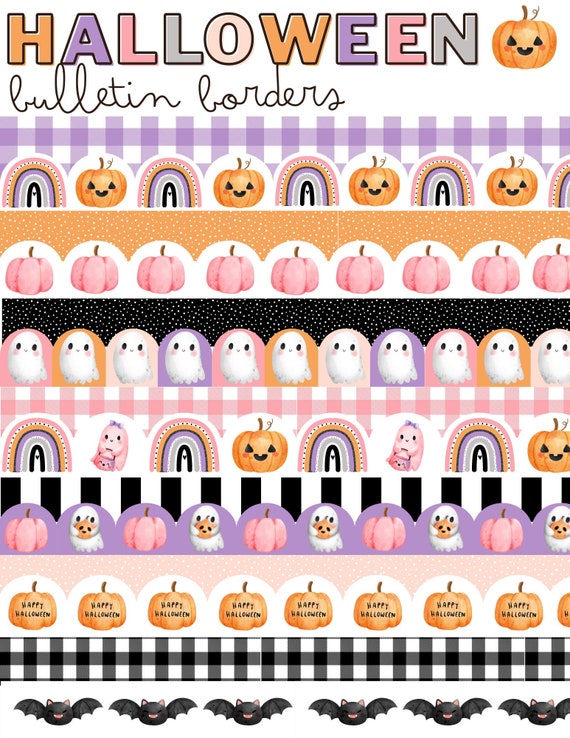 Modern Halloween Bulletin Board Borders - Etsy