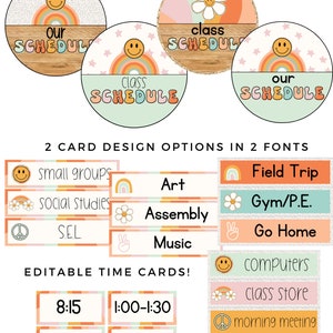 Groovy Boho Volume II Classroom Schedule [editable] - Etsy
