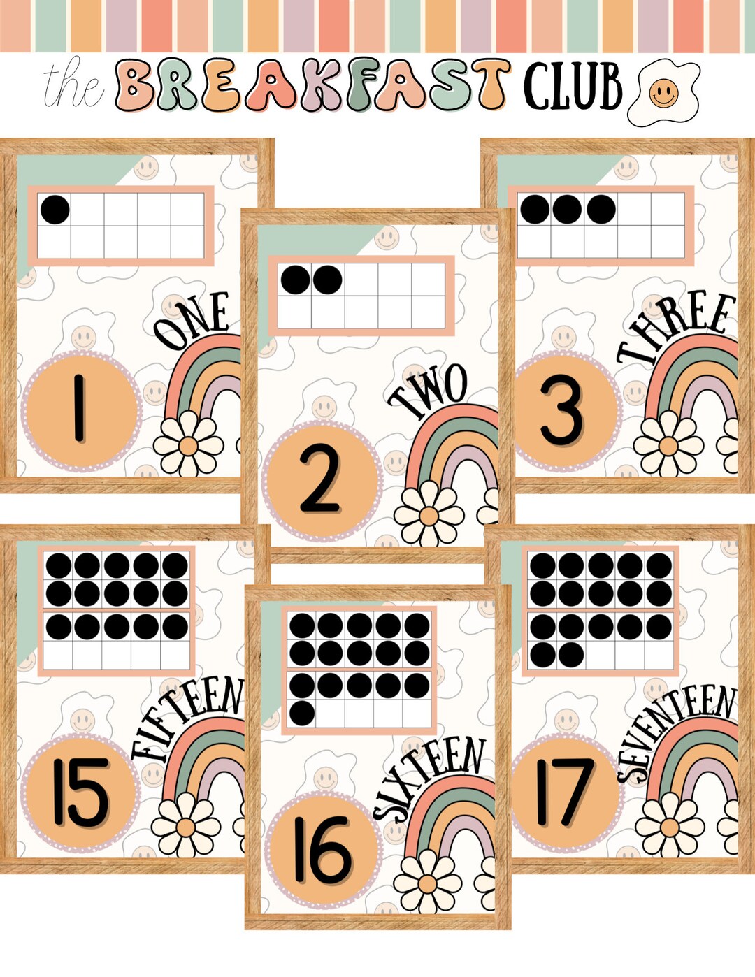 The Breakfast Club Classroom Number Posters - Etsy