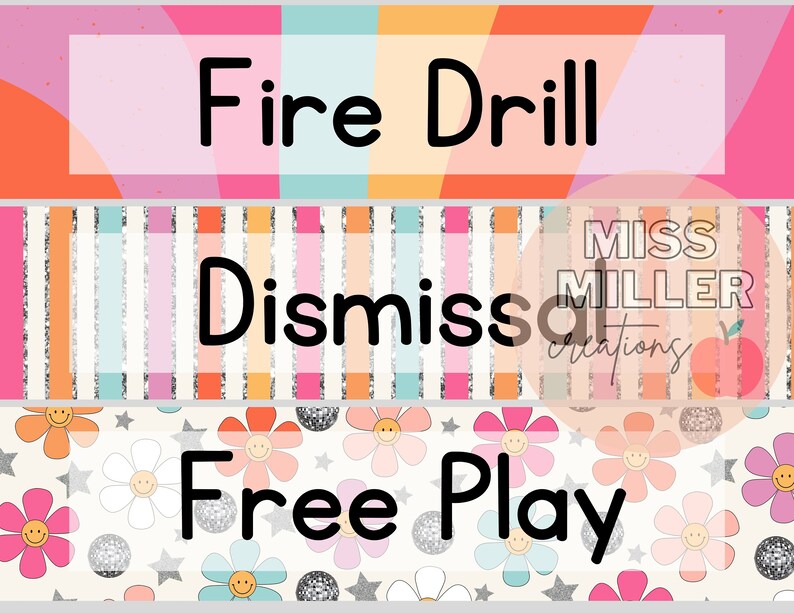 Groovy Glitter Classroom Schedule editable - Etsy