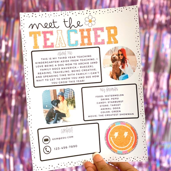 Meet the Teacher Template - Etsy