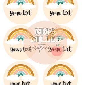 Modern Boho Rainbow Classroom Labels editable | Etsy