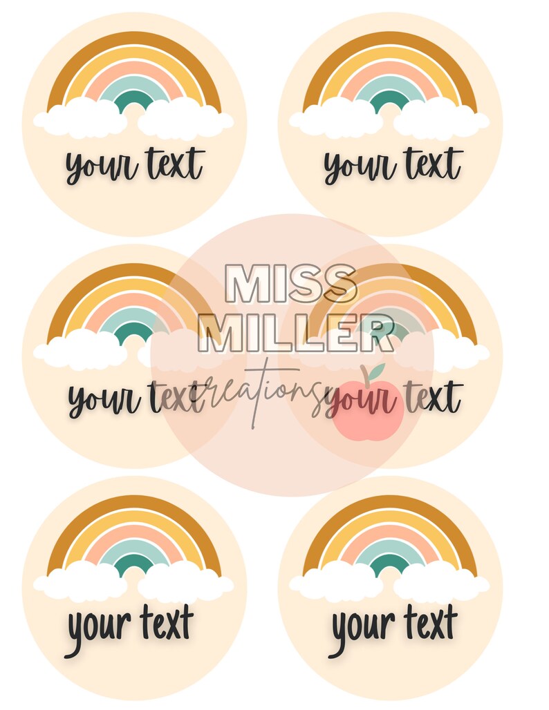 Modern Boho Rainbow Classroom Labels editable | Etsy