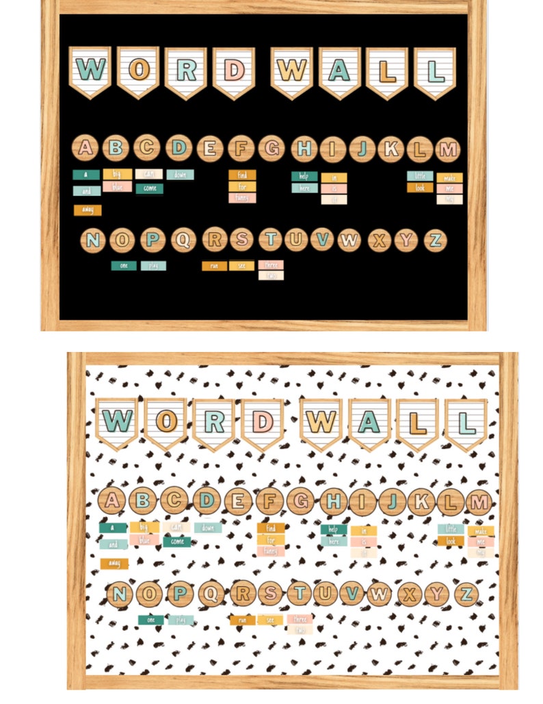 Modern Boho Rainbow Classroom Word Wall editable | Etsy